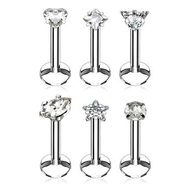 Stylish internally threaded labret with a top flat disc