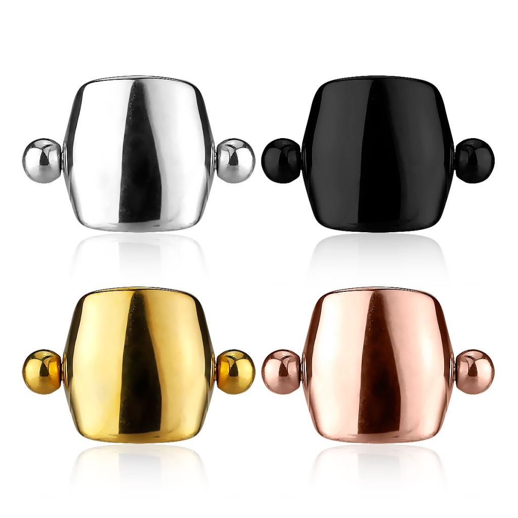 Original helix piercing with a shield in surgical steel