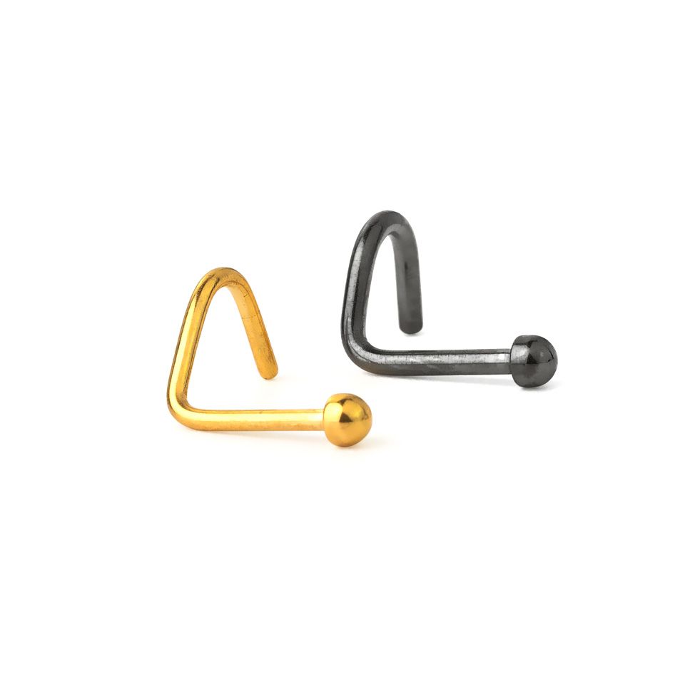 Superb nose screw with a titanium layer in a variety of colors