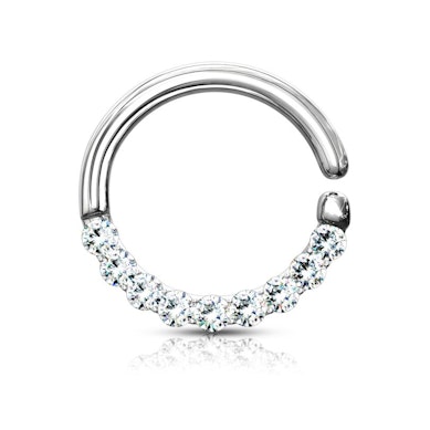 Beautiful septum ring in your choice of ring and stone colors