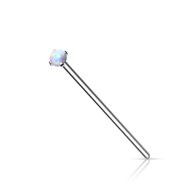 Personalize your own piercing with this fishtail stud with an opal stone