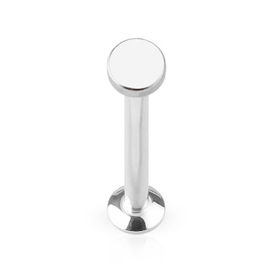 Stylish internally threaded labret with a top flat disc